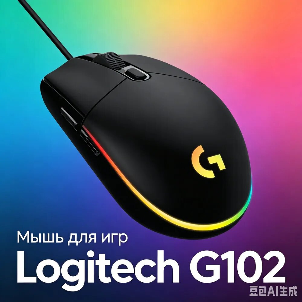 Игровая мышь проводная Logitech G102, черный