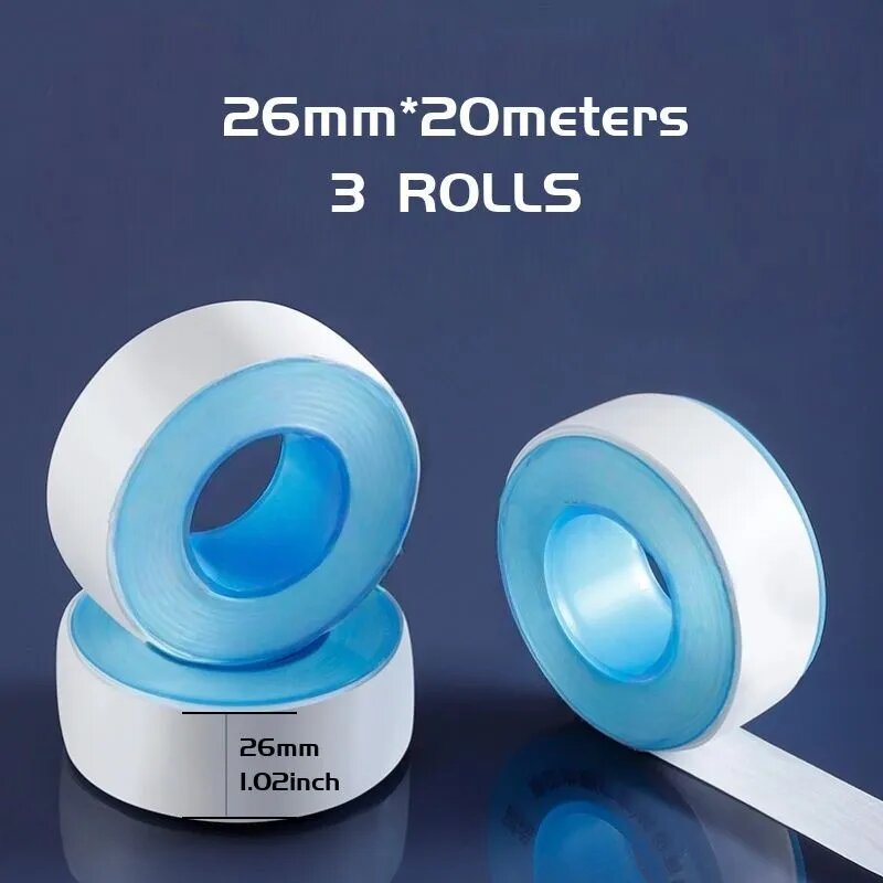3Rolls 26MM X 20метровая (L) тефлоновая сантехника лента, клейкая лента