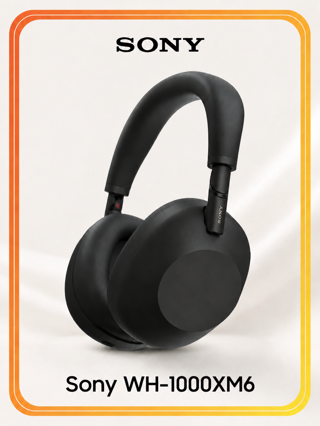Sony Наушники беспроводные с микрофоном Sony WH-1000XM6, Bluetooth, 3.5 мм, USB Type-C, черный