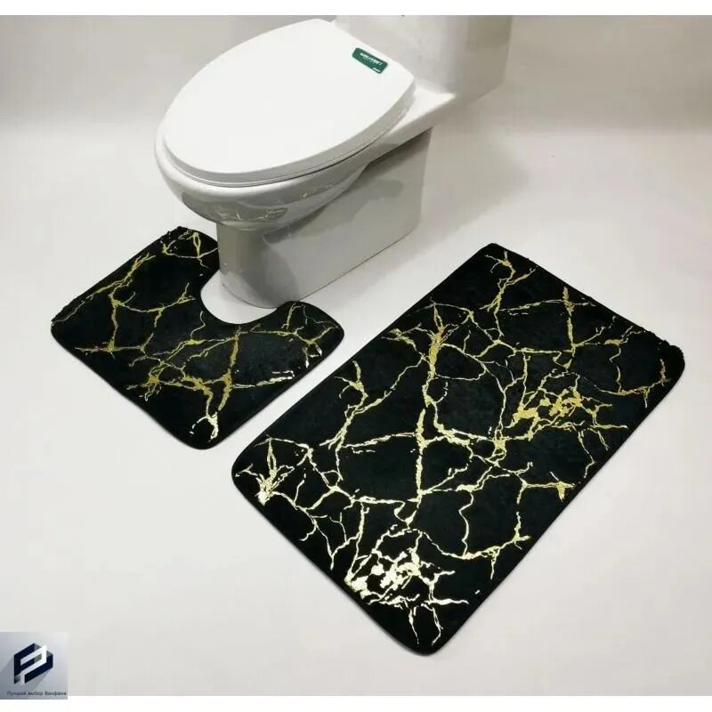 Коврик набор для ванной и туалета 40x60 см, набор из 2 шт. с резиновой основой
