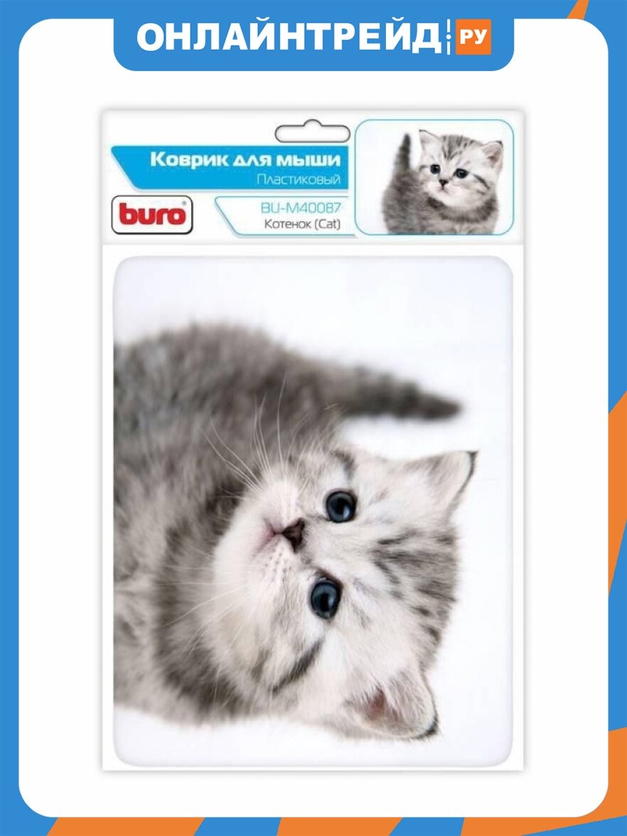 Коврик для мыши Buro BU-M40087 рисунок/котенок