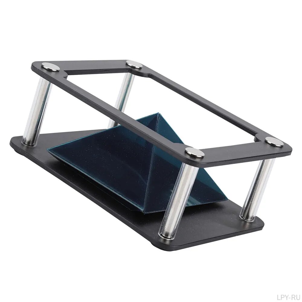 3D голографический дисплей-стойка для смартфона с проектором размером 3.5-6 дюймов, изготовленная из пластика ABS черного цвета, в комплект входят все необходимые компоненты для создания голограмм
