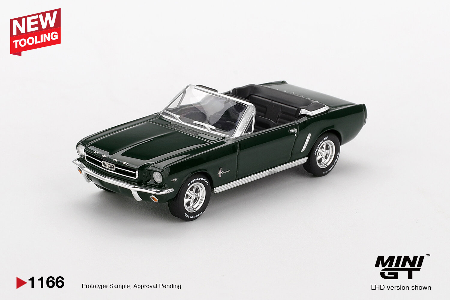 Коллекционная машинка MINI GT 1:64 Ford Mustang Convertible 1964 Highland Green