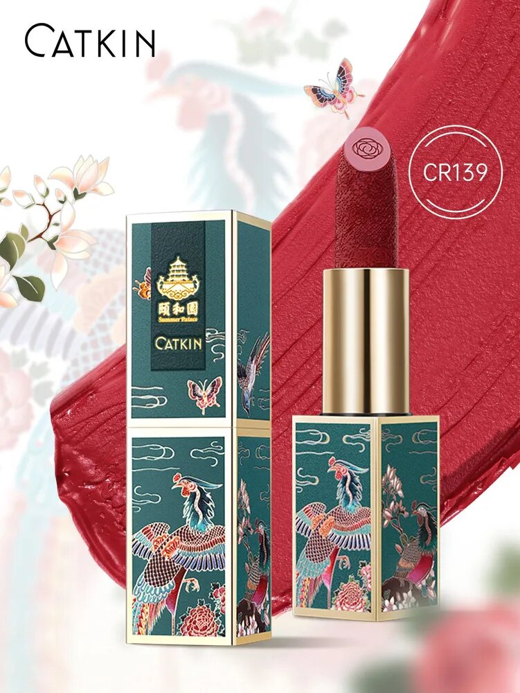 CATKIN полуматовая помада с резьбой Summer Palace, тон CR139, 3.6г