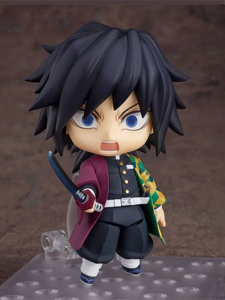 Фигурка Клинок рассекающий демонов Гию Томиока/Demon Slayer Giyuu Tomioka(10 см)/Аниме фигурка Нендороид