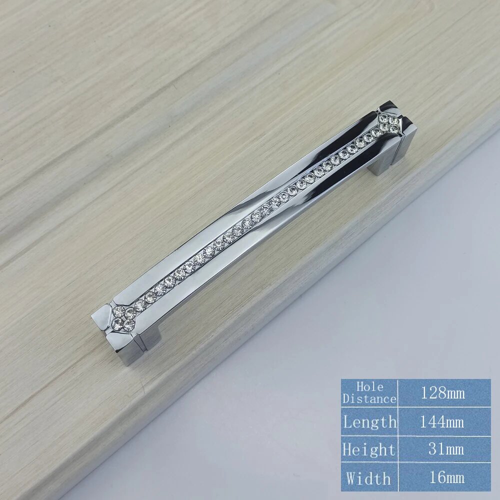 GUJINDA Мебельные ручки хрустальные золотые Chrome 128mm