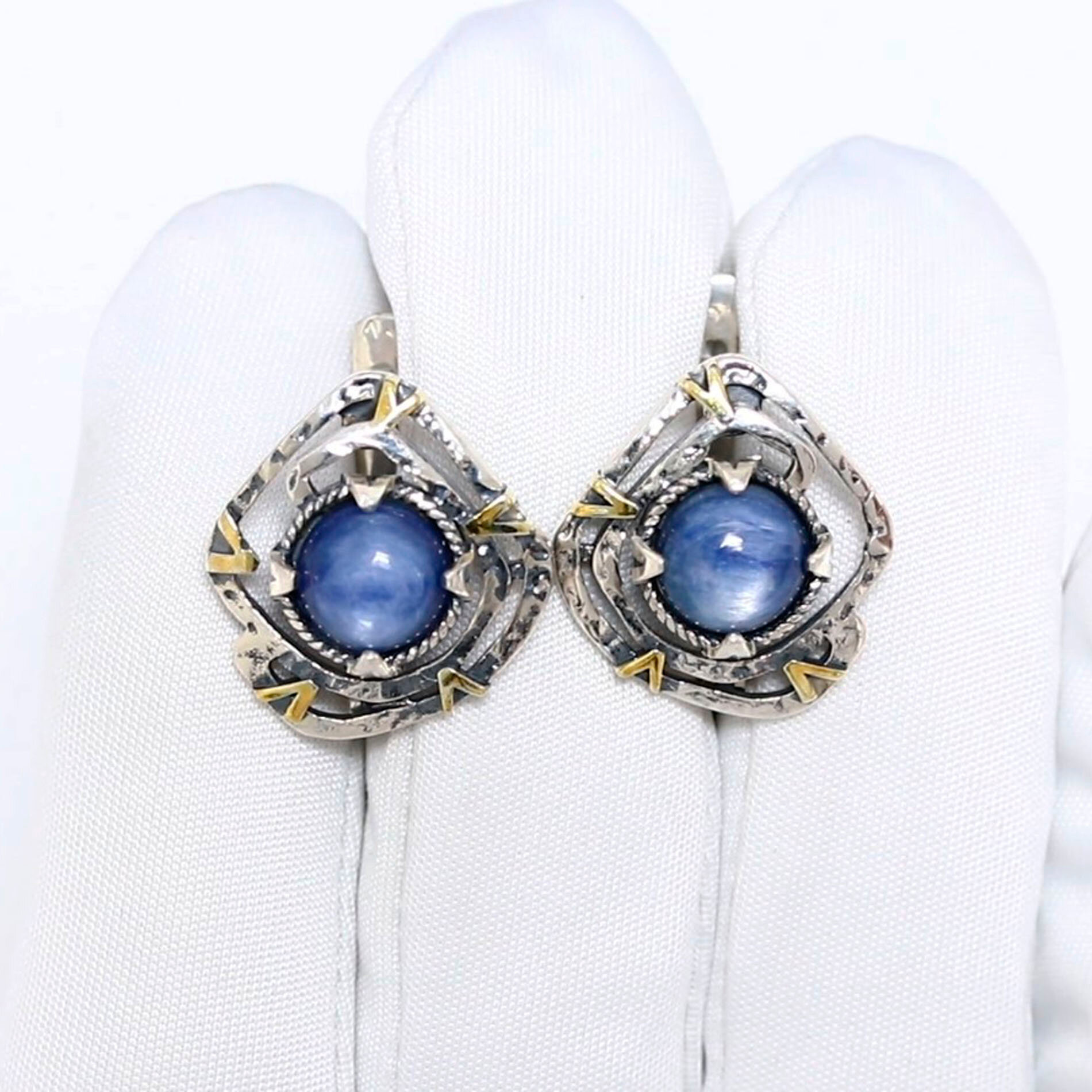 Серьги, серебро, 925 проба, золочение