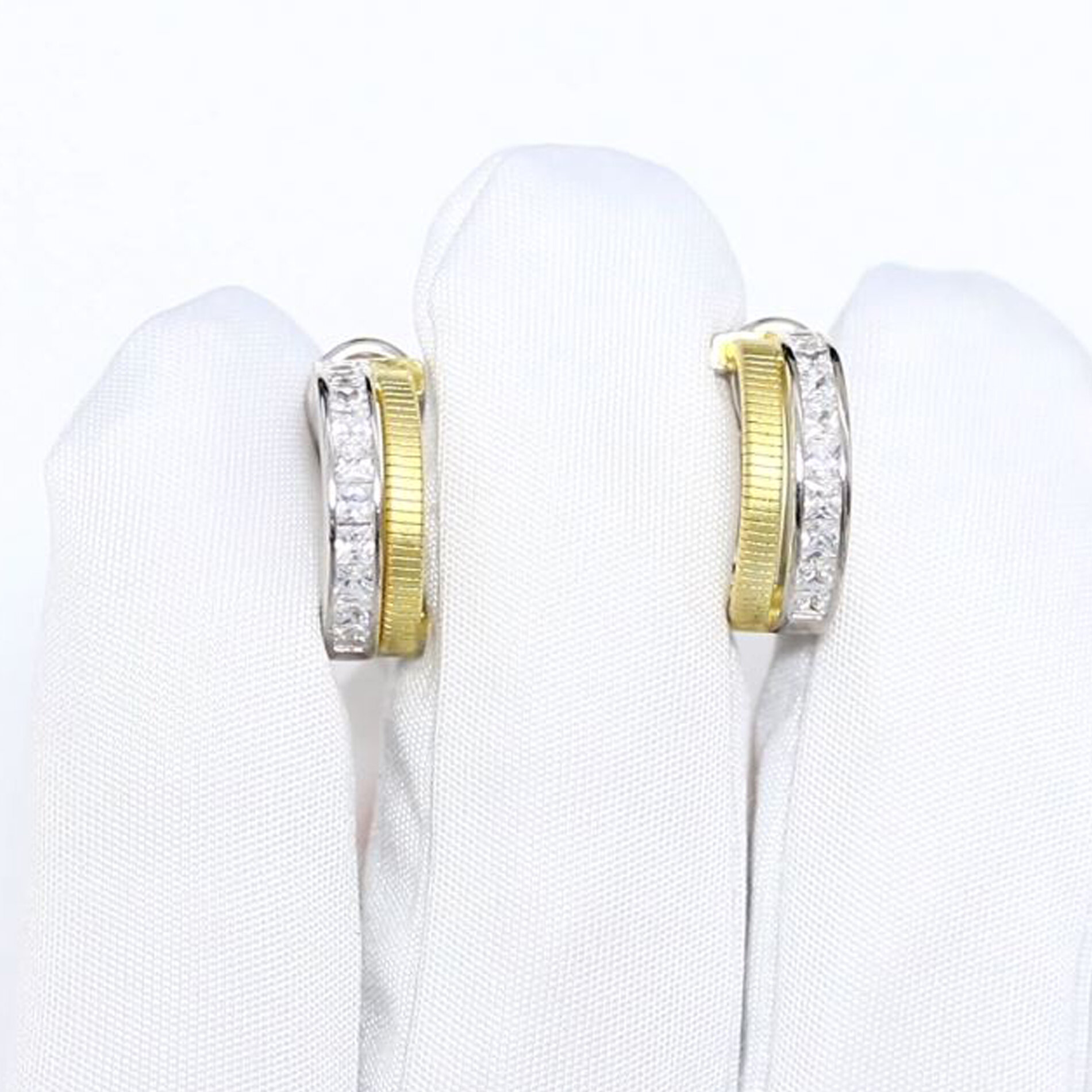 Серьги Diamant online, серебро, 925 проба, золочение, фианит, длина 1.6 см, , прозрачный