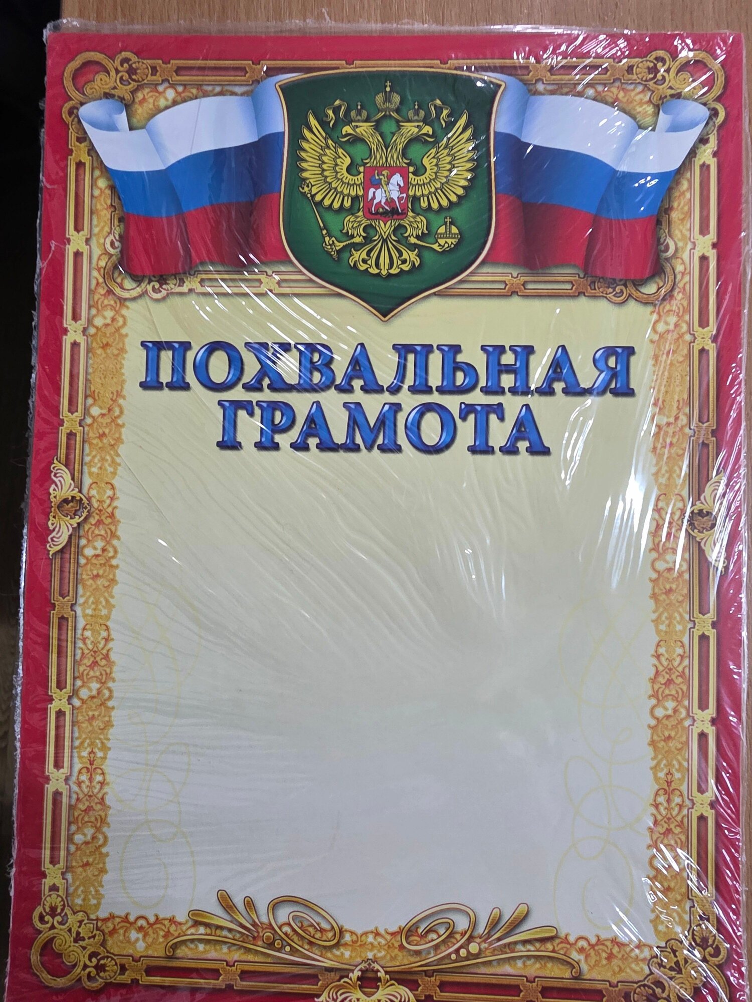 Похвальная грамота, для принтера, 10 шт, мелованная бумага, 210х297 мм