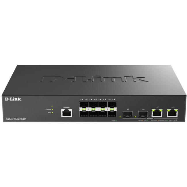 DGS-1210-10XS/ME/C1A D-Link Коммутатор D-Link DGS-1210-10XS/ME/C1A Управляемый L2 коммутатор с 8 портами 1000Base-X SFP