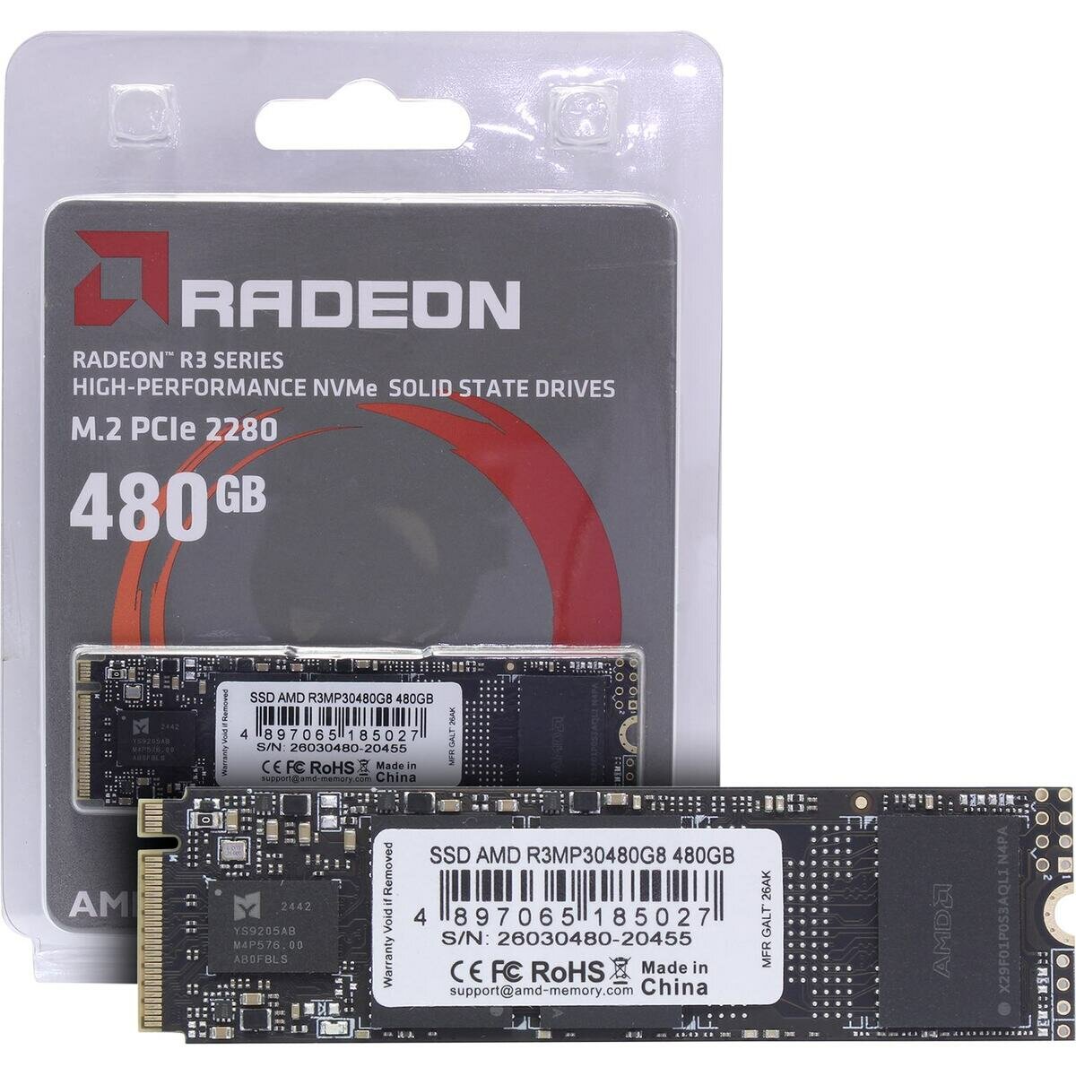 Radeon R3 R3MP30480G8 480 Гб M.2 PCI-E Gen3 x4 M.2 Type 2280 M Key W:2200МБ/сек