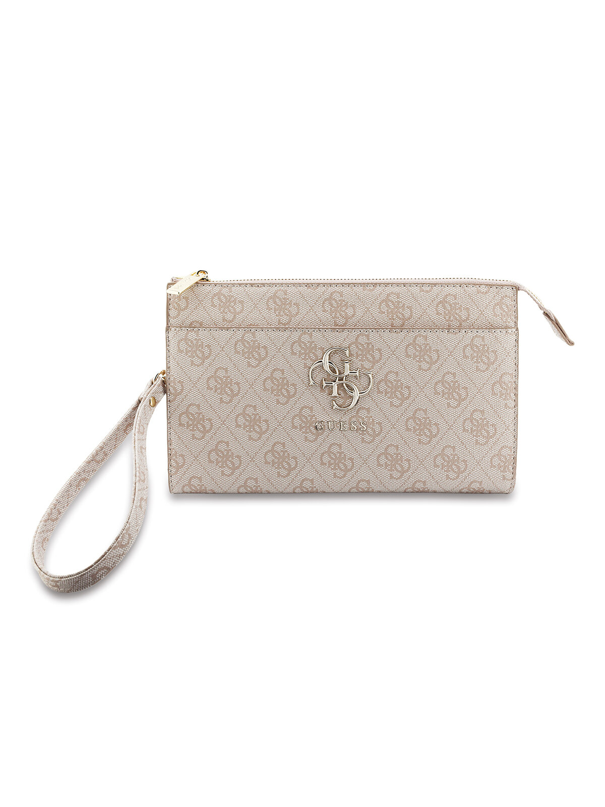 Сумка клатч для смартфона Guess с карманом для пластиковых карт, с регулируемым ремешком, розовый