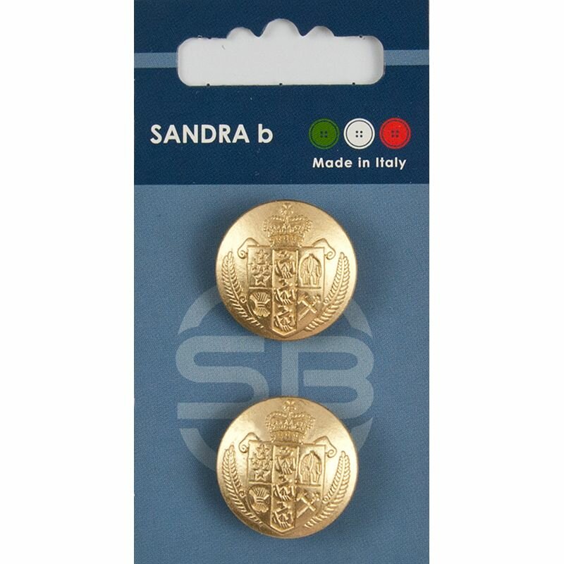 Пуговицы Sandra b "Герб", золотистые, 23 мм, 2 шт