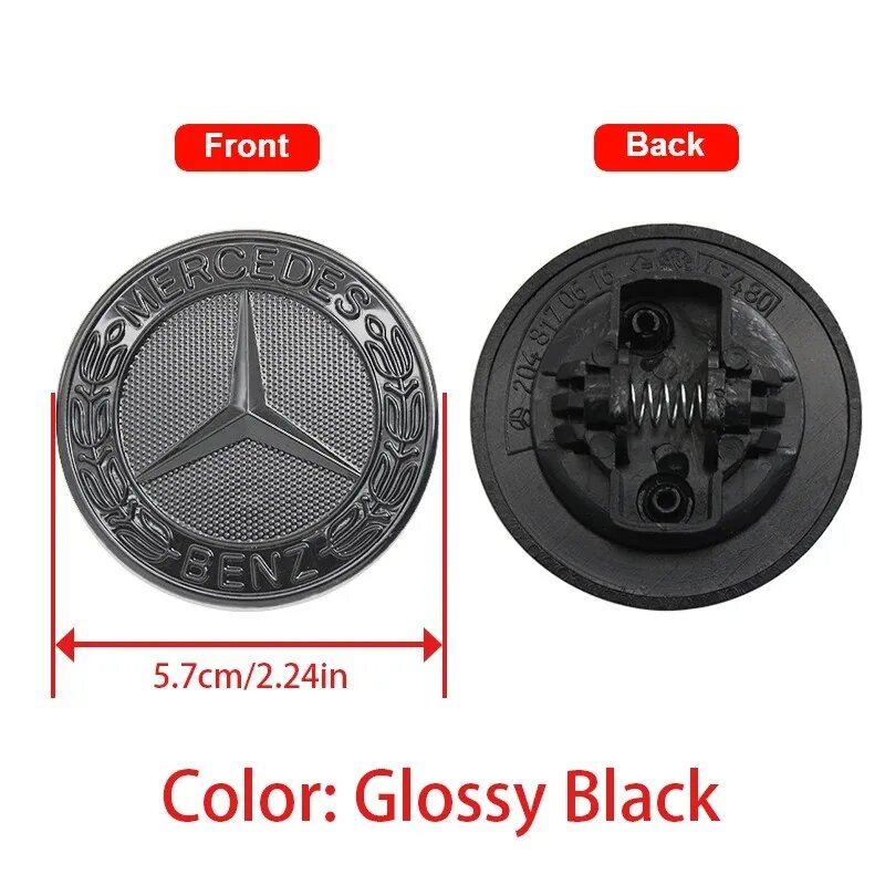 Эмблема-значок 57 мм для капота Mercedes-Benz AMG W212 W213 W205 W177 W247 W176 CLA Benz Gloss Black