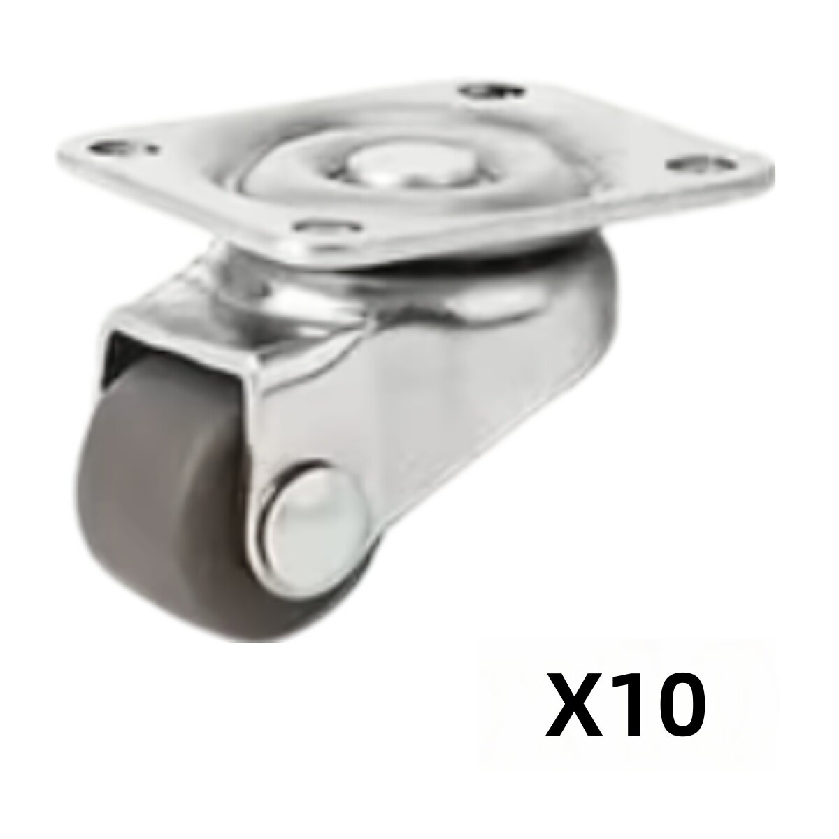 Мини-мебельные колесики 0.5 дюйма, 10 шт, тихие поворотные колеса 360°, нагрузка 13 фунтов (5.9 кг), коричневые, для поддонов для растений и мелких проектов