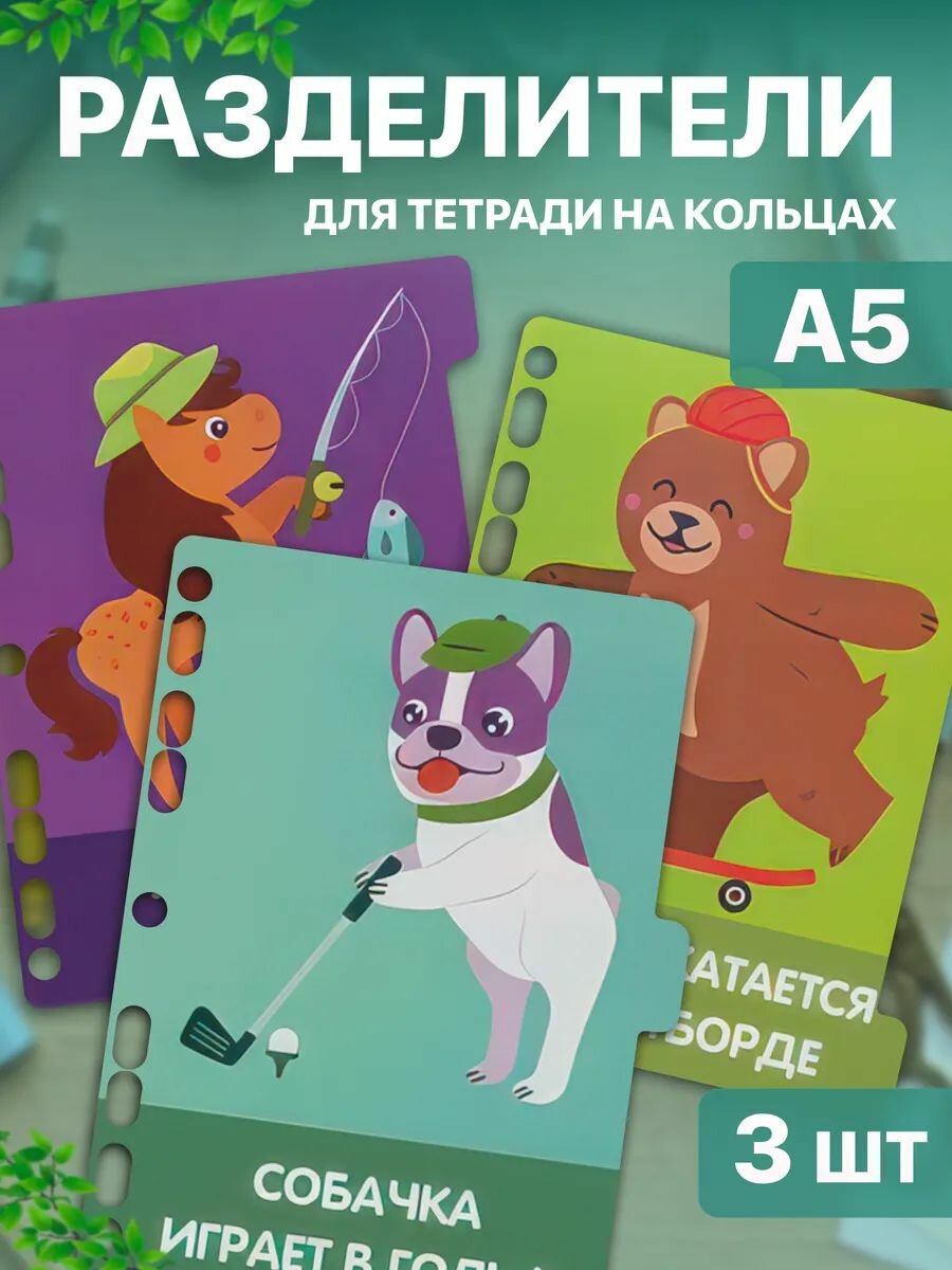 Разделители для тетради на кольцах А5 Сова со скакалкой Мем