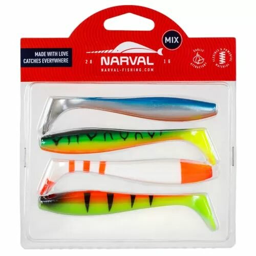 Силиконовая приманка Narval Choppy Tail 12cm Mix #M06 4шт.