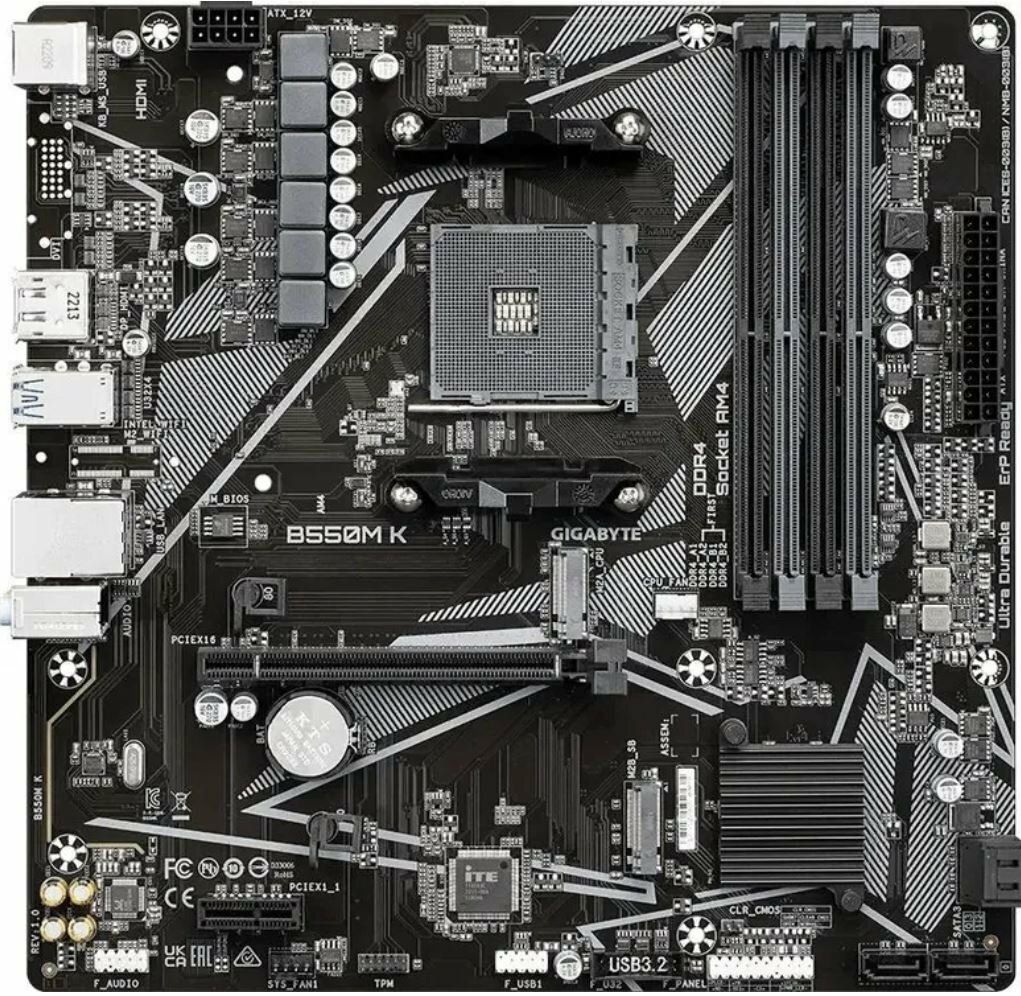 Материнская плата Gigabyte B550M K Socket AM4 mATX, оригинал