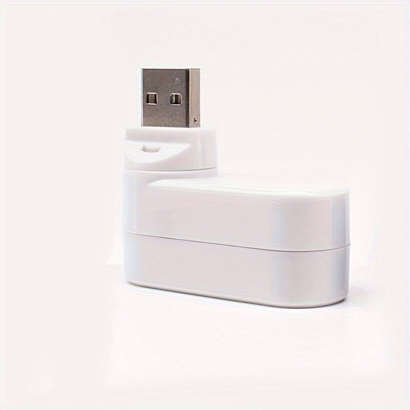 Мини-адаптер USB-хаб 3 порта с поворотным разъемом для ноутбука, белый