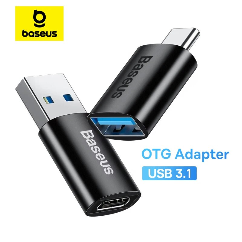 Baseus USB 3.1 Type-C - USB адаптер черный — фото 1