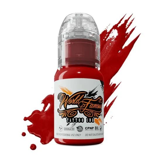 Краска для тату Big Apple Red World Famous Ink красный оттенок 1/2 oz - 15 мл