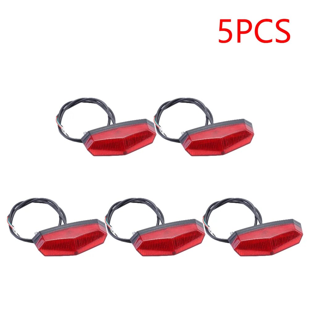 LED задний фонарь для электровелосипеда, черный, ABS пластик 5PCS