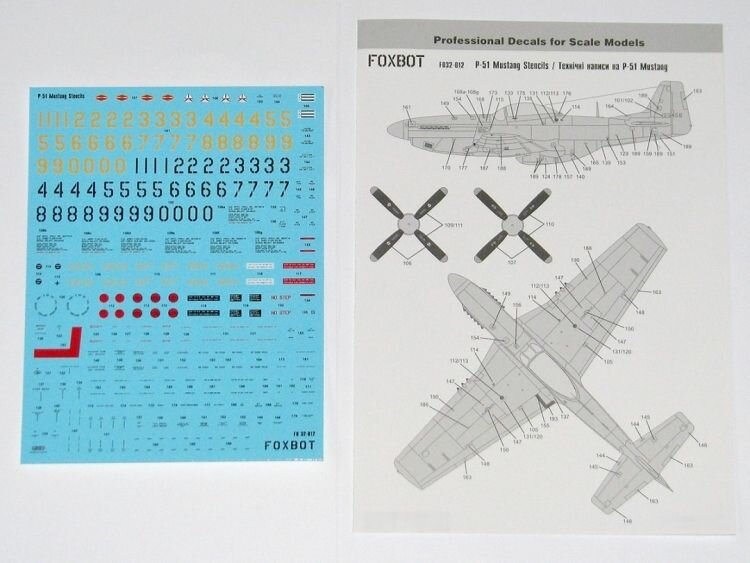 Декаль North American P-51 Mustang (1/32) FOXBOT FD 32-012