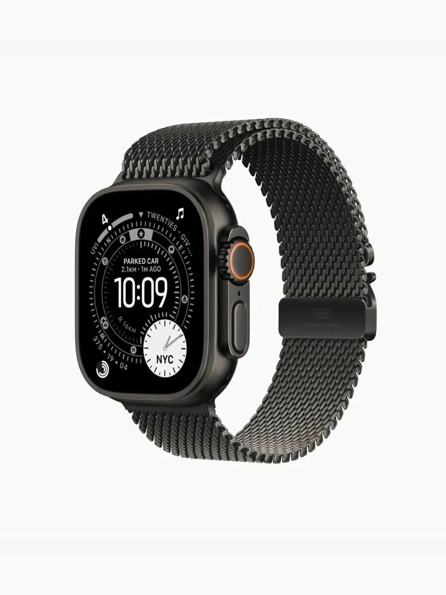 Смарт часы Apple Watch Ultra 2 2024 Black Titanium Case with Black Titan Milanese Loop (M) Регион - LL