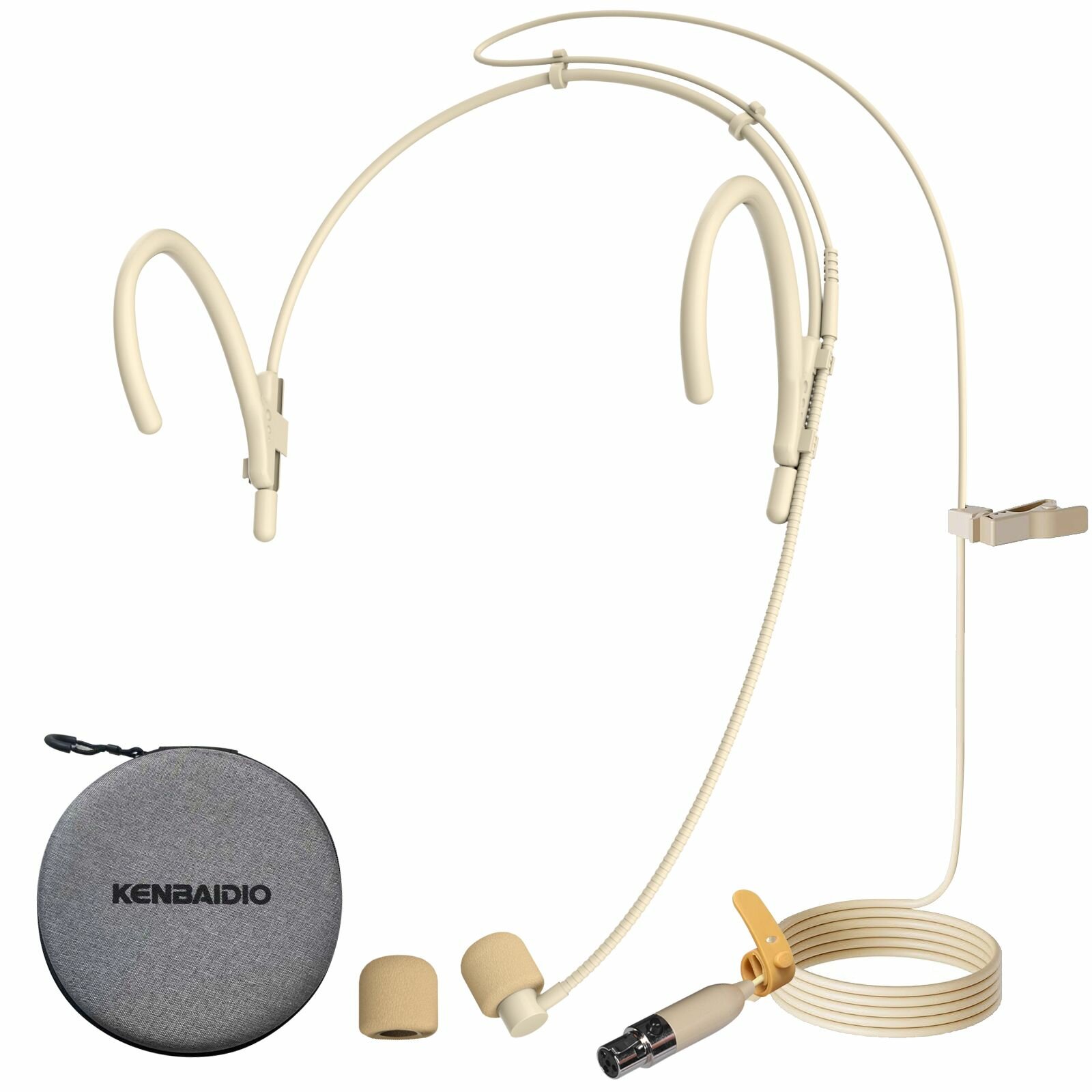 KENBAIDIO Микрофон петличный Микрофон гарнитуры для Shure 4 Pin, кремовый петличка 4-пиновый