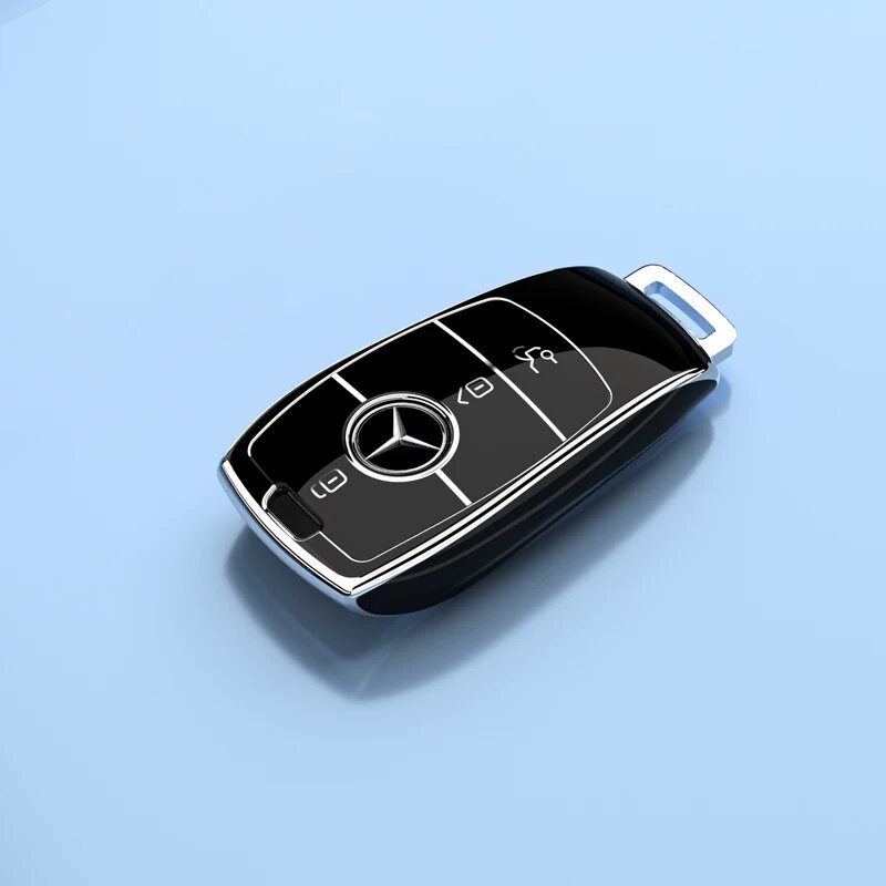 Одиночный ключевой брелок для Mercedes A-класса классический черный 2019-2025 гг. премиум защита