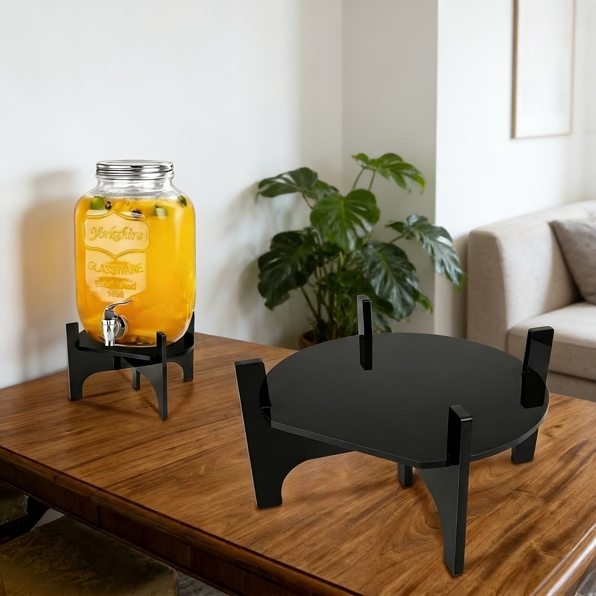 Утолщенная акриловая подставка для контейнера 3 мм, настольная стойка, поддон для вазы, разборная полка для хранения, черная