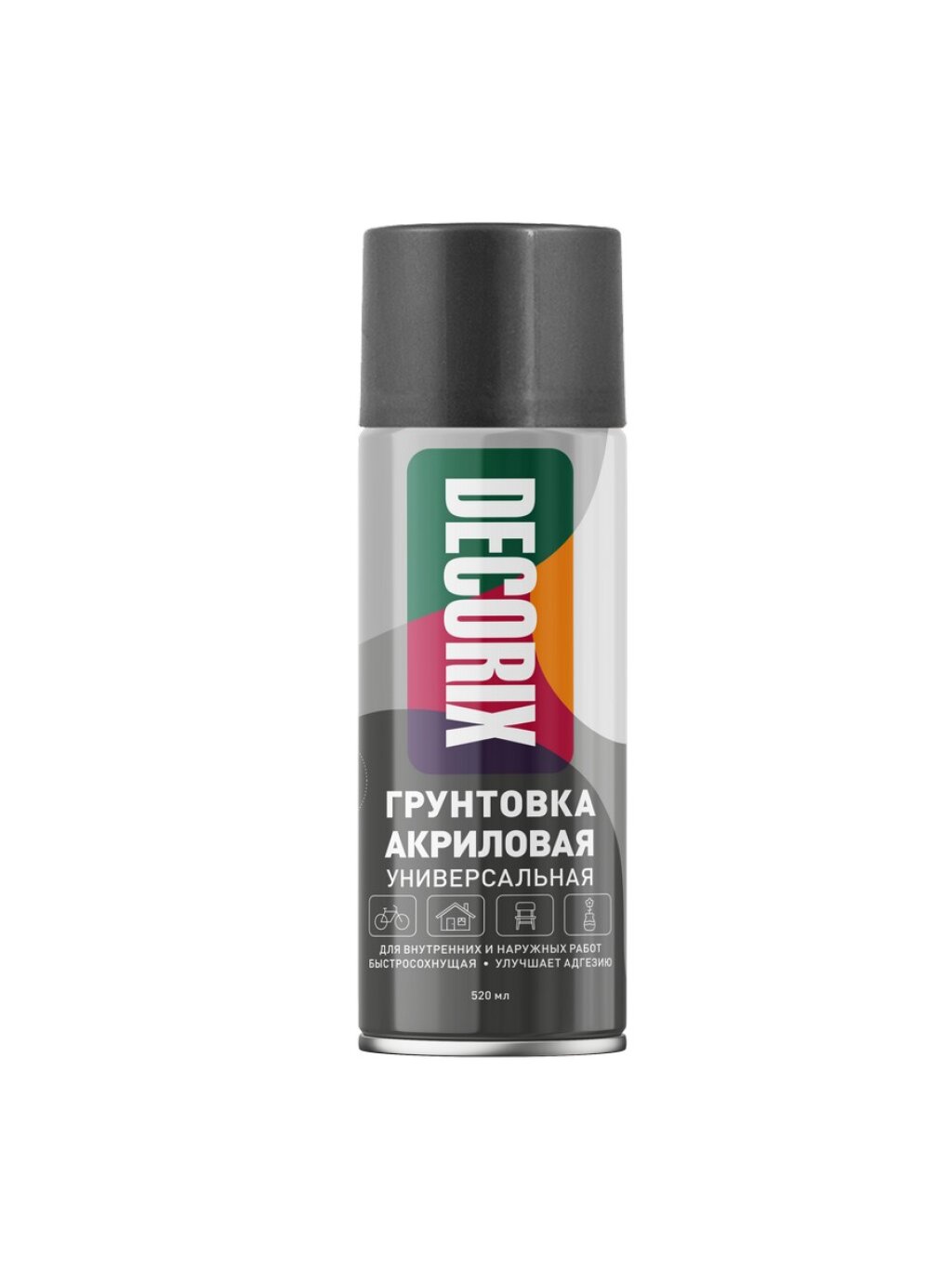 Грунт акриловый "DECORIX" (520 мл) (черный) (аэрозоль)