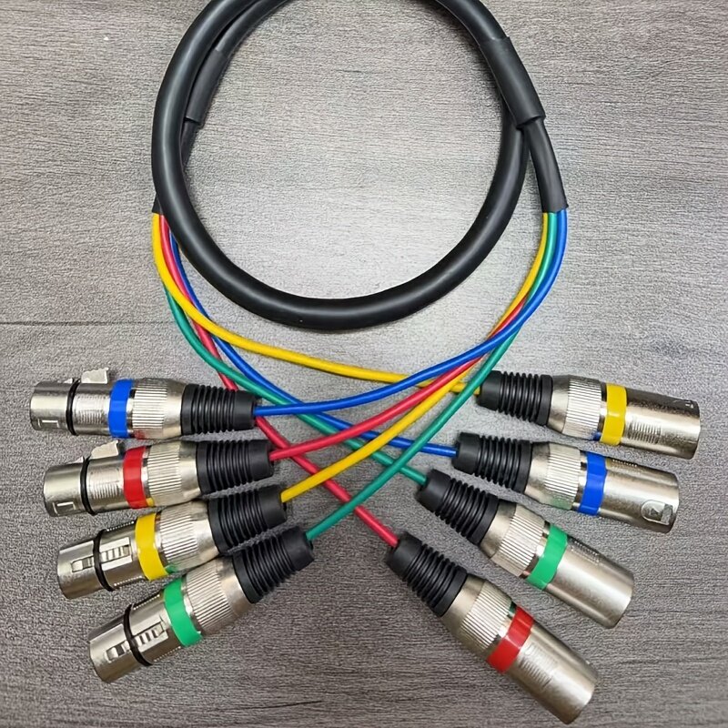 Профессиональный многожильный медный XLR аудиокабель 3 м, 3-контактный разъем XLR (штекер/гнездо), адаптер, перемычка XLR, для микрофона, усилителей, колонок, микшеров, круглый разъем типа флоппи-диск, цвет: красный, желтый, синий, зеленый