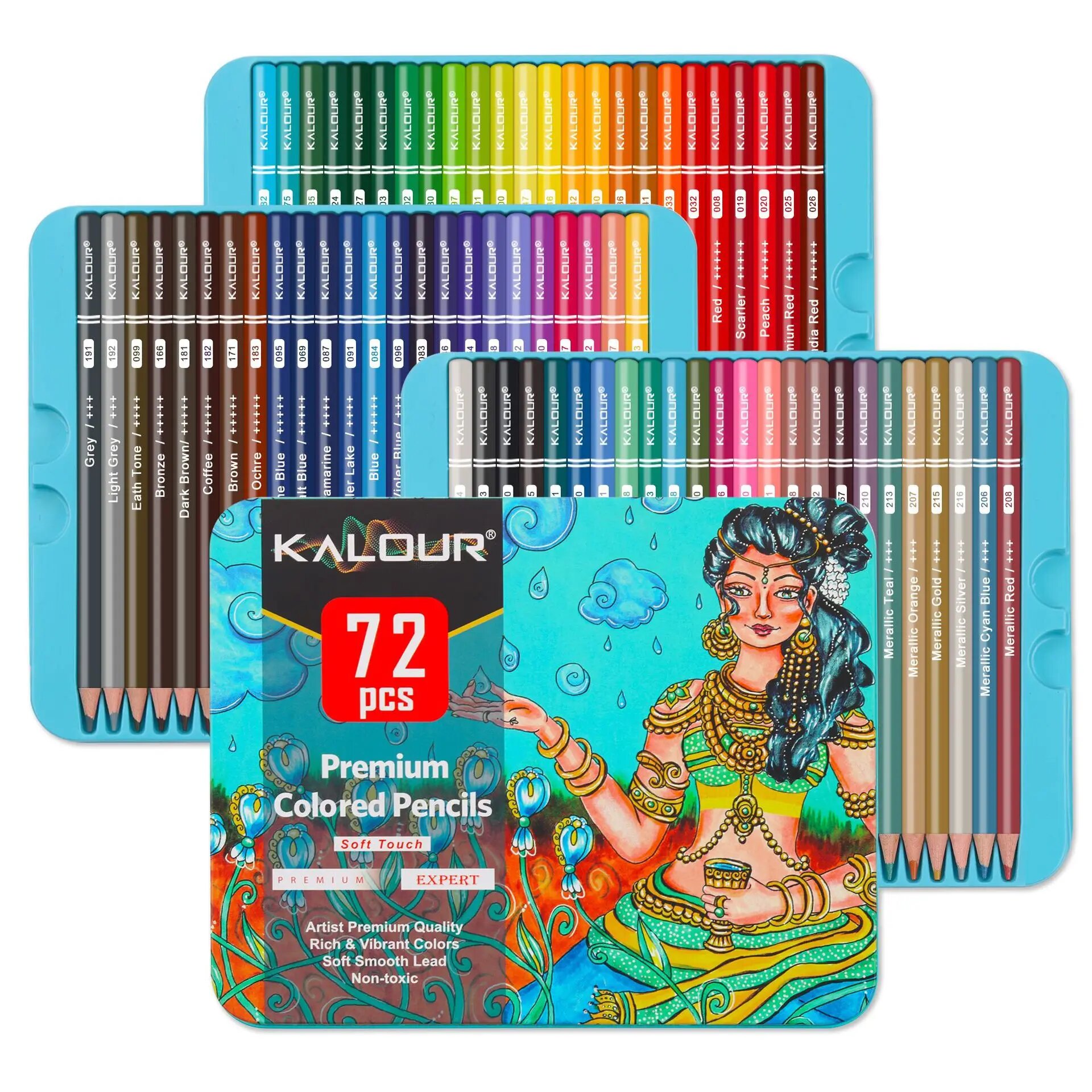 KALOUR Цветные Карандаши 50/72/180/240/300 шт 72Pcs Oily C