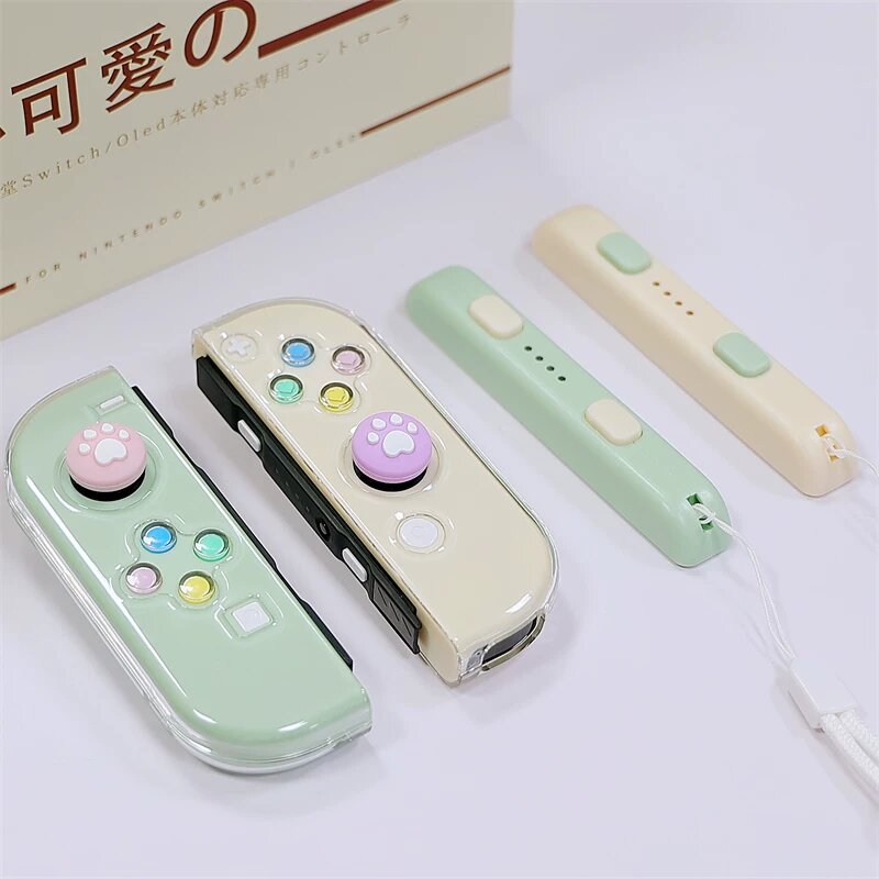 Полнофункциональный беспроводной сменный грип для Nintendo Switch с дизайном мятно-зеленого и кремового цвета и