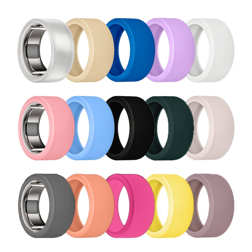 15 шт. Защитные чехлы для Oura Ring Gen 4/4 Ceramic Case и Gen 3 Horizon/Heritage Cover, эластичные мягкие противоударные накладки для умного кольца, размер M