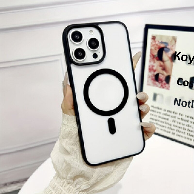 Чехол для iPhone 14 Plus, черный, акриловый магнитный, Skin Feel