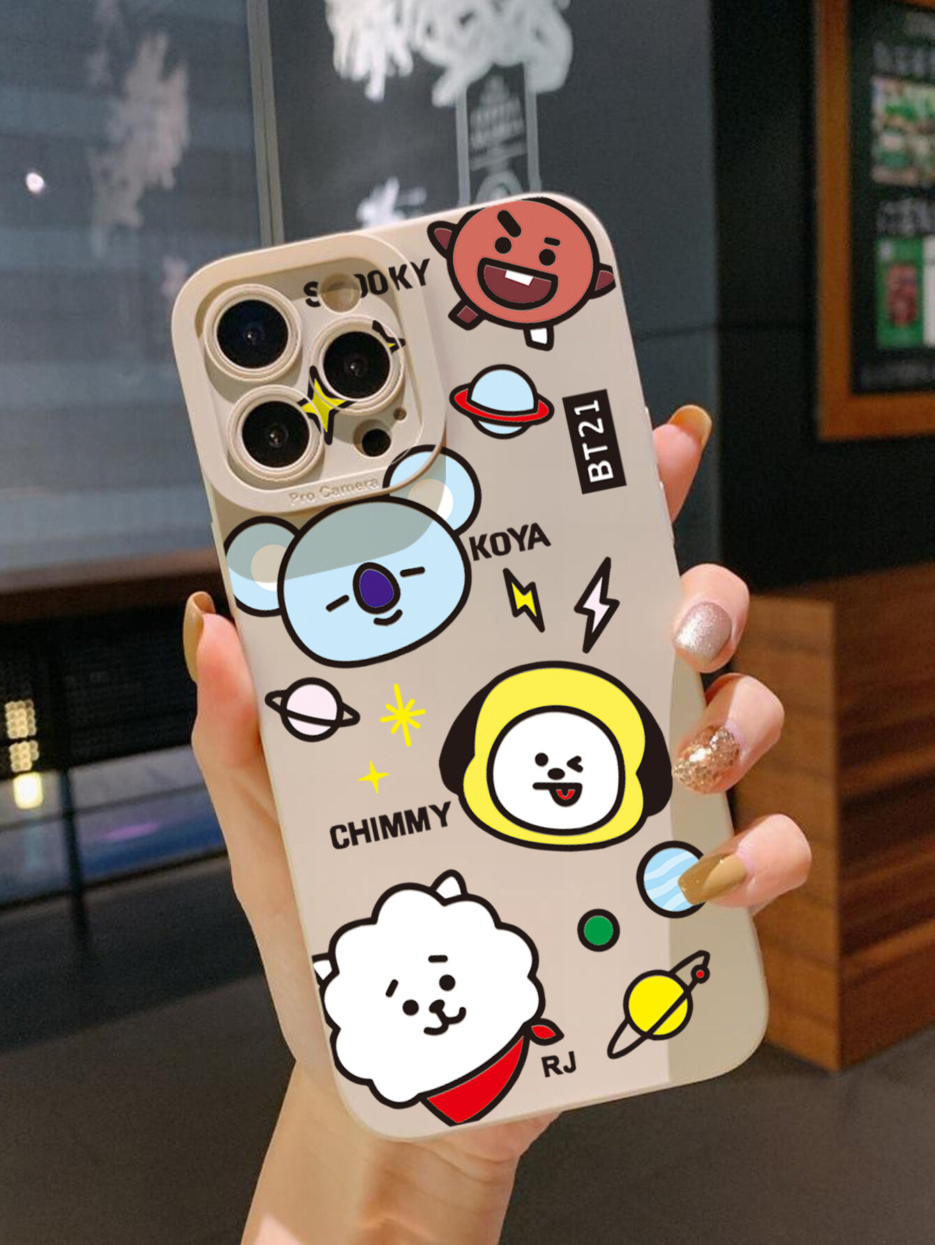 Для iPhone 12 Pro Чехол для телефона с мультяшным мягким чехлом для линз BTS BT21