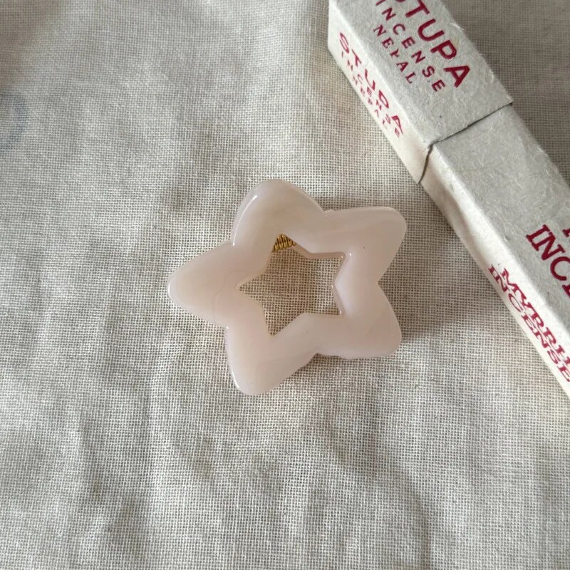 Заколки-крабы "Sweet Star Jelly" 05m white pentagram
