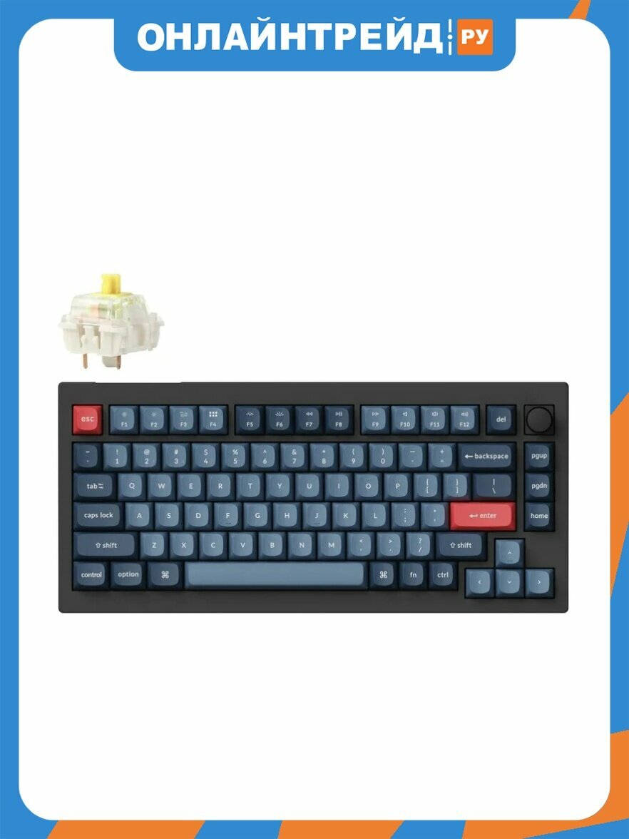 Клавиатура Keychron V1 Max, Banana Switches, беспроводная, Carbon Black (V1M-D4-RU)