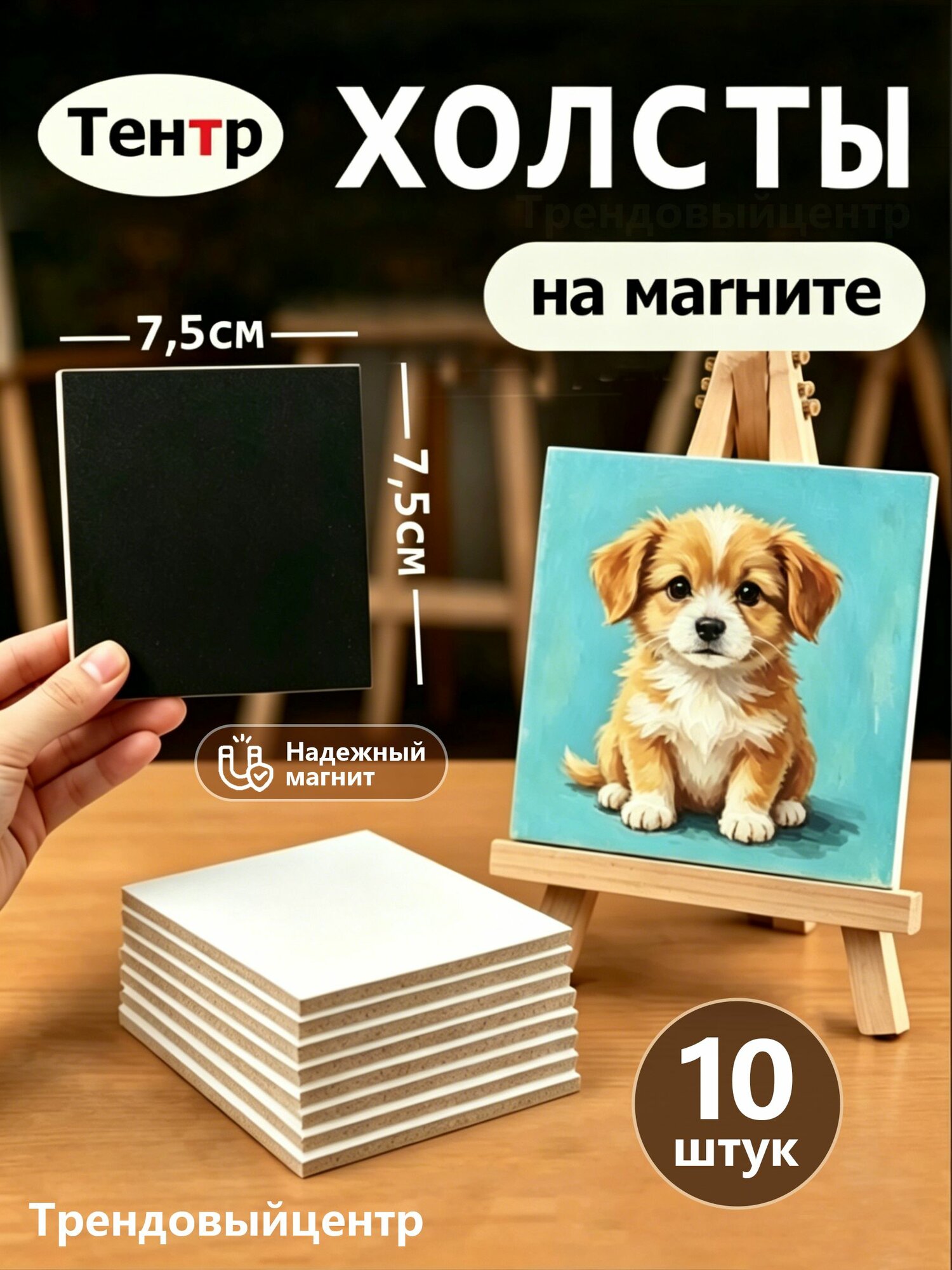 Набор из 10 квадратных магнитных холстов, премиум 7,5х7,5 см магнитные холсты 7,5х7,5 см квадратные магнитные холсты 10 шт