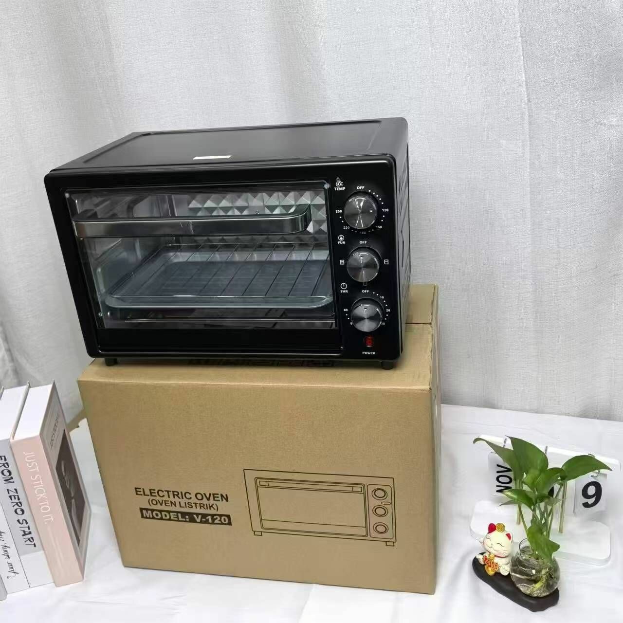 Мини-печь 家用电器 > 炉灶 > 迷你烤箱77, черный, хром