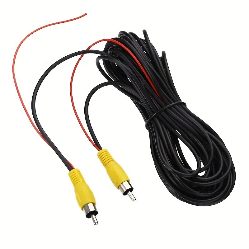 Кабель-удлинитель RCA папа-папа 6 м с красным сигнальным проводом для камеры заднего вида автомобиля, подходит для грузовиков, кемперов и прицепов