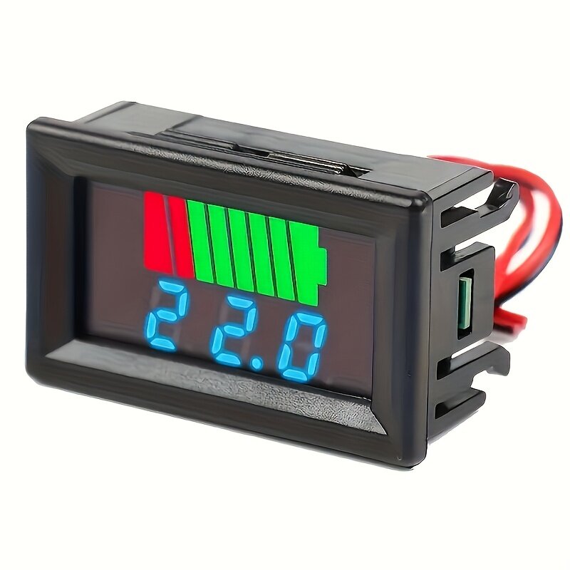 Индикатор уровня заряда и тестер емкости аккумуляторов с LED-дисплеем, вольтметр, синий, 1 шт, аккумулятор не входит в комплект