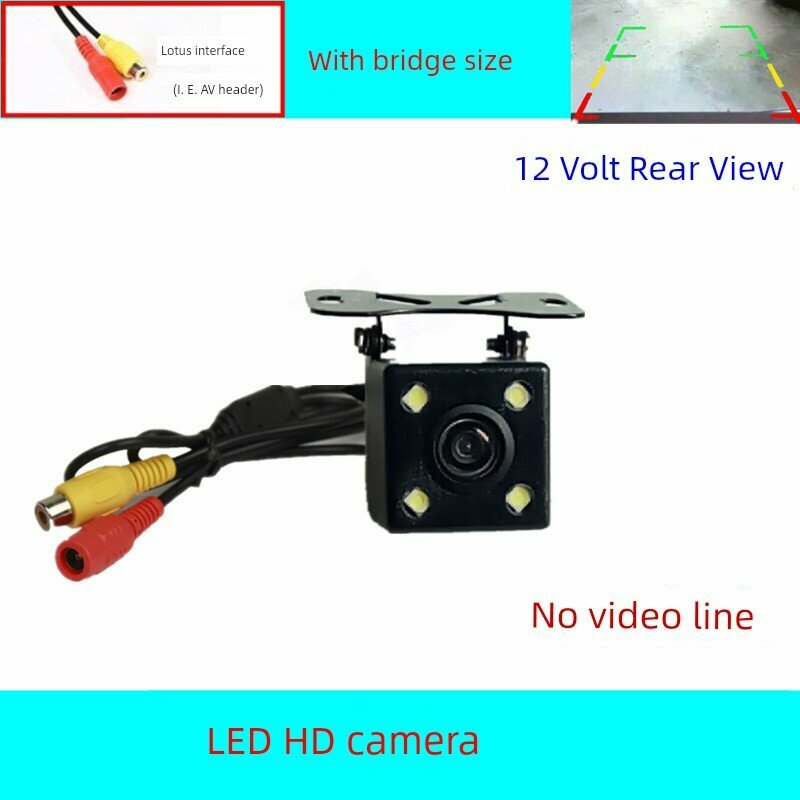 4-ламповая светодиодная камера заднего обзора без кабеля с разметкой для простой установки