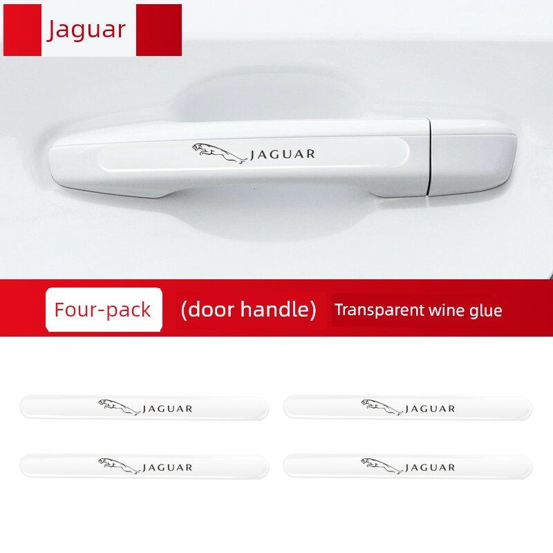 Прозрачная с логотипом Jaguar защита края двери для автомобилей - 4 шт.