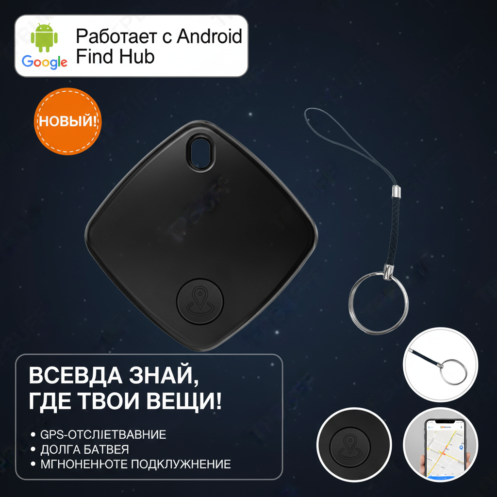 GPS-трекер TPBUFF Google Smart, Bluetooth, водостойкий, для Android