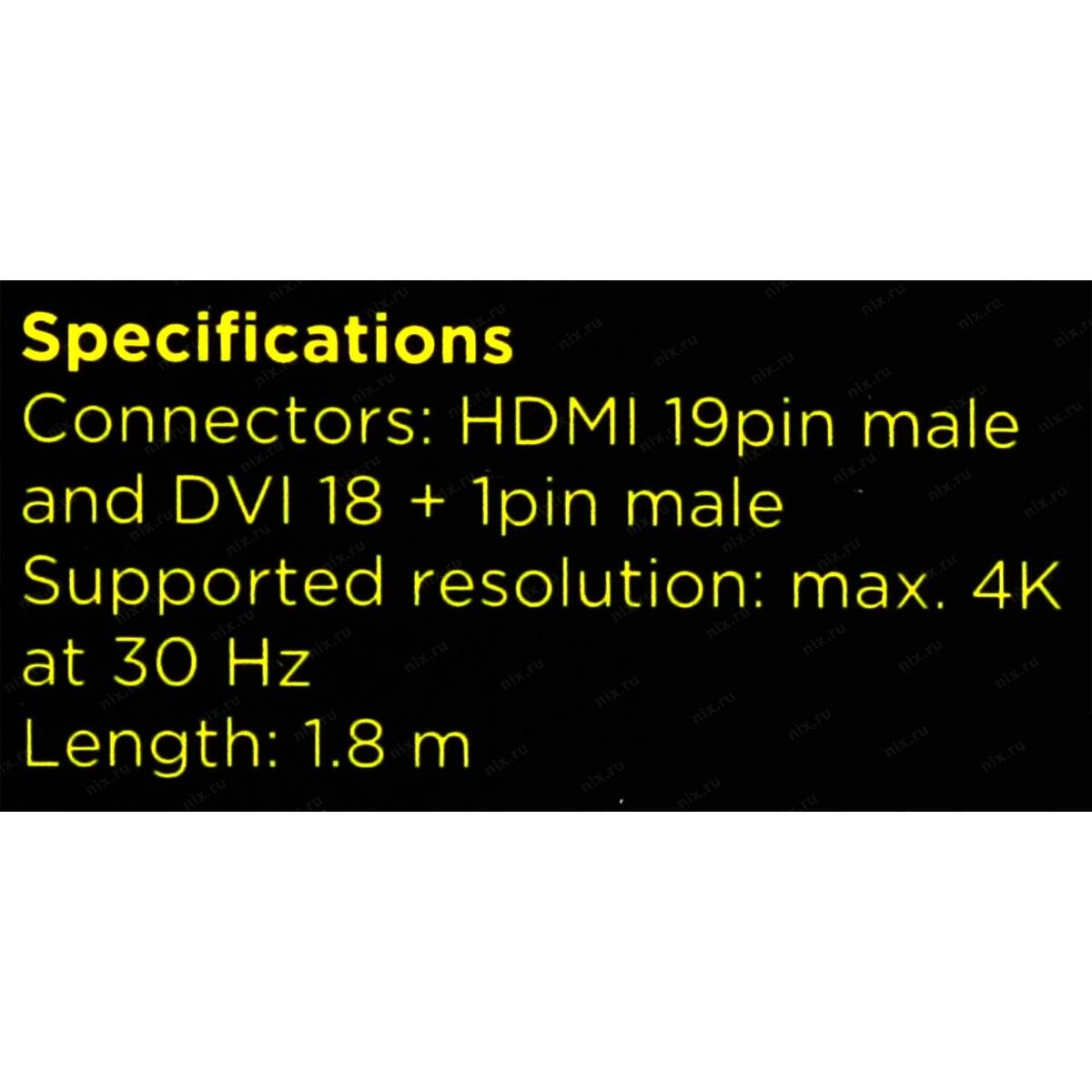 Cablexpert CC-HDMI-DVI-4K-6 Кабель-адаптер HDMI (19M) - DVI (19M) 1.8м, 4K UHD — фото 1