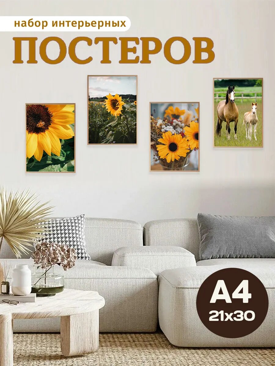 Интерьерные постеры на стену А4, летние