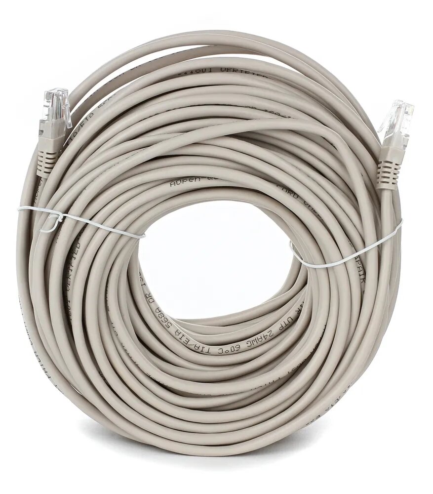 Патч корд 30 метров iOpen UTP 5е LAN RJ45 кабель для интернета серый (ANP511_30M)